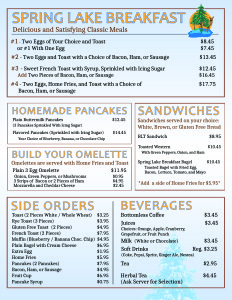 Winter 2023 Breakfast Menu + Restaurant Update - Spring Lake Resort